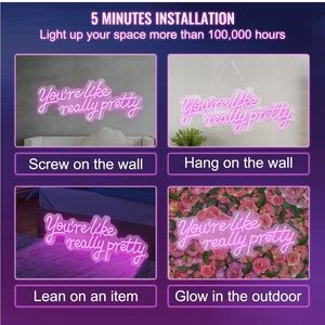Accessories | Nwt Youre Like Really Pretty Neon Sign 275 X 12 Pink Led ...